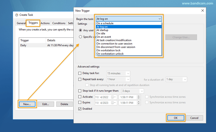 Automatically backup files to an External Drive - Bandicam
