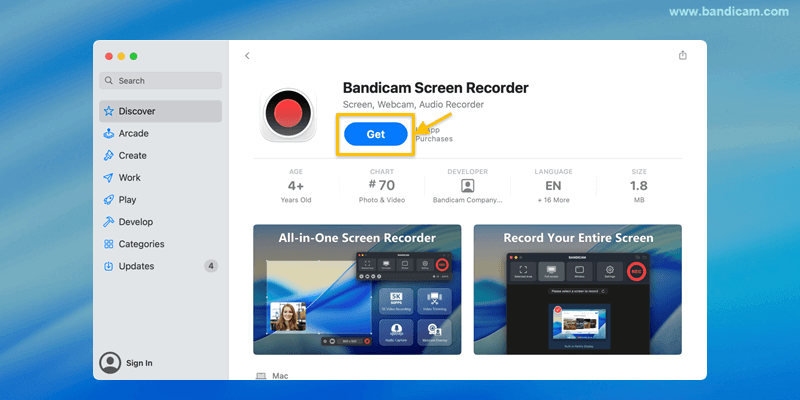 Como instalar o Gravador de Tela Bandicam no Mac