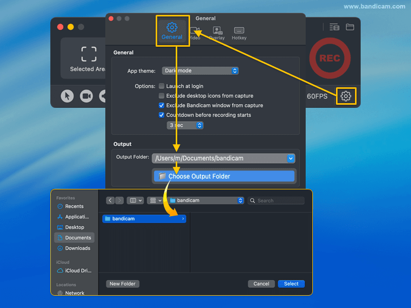 How to Manage the Bandicam Output Folder on Mac