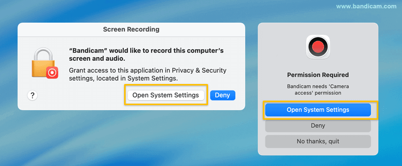 macOS Permissions & Setup Guide | Bandicam for Mac