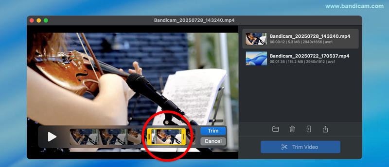 How to Trim Videos on Mac | Bandicam